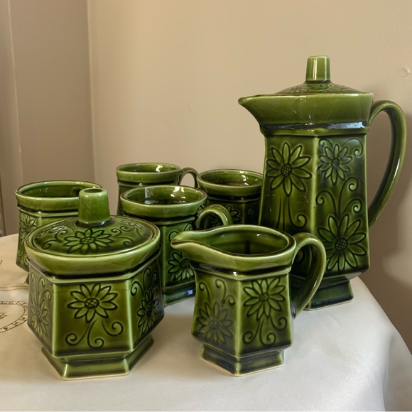 ESD | Kitchen | Vintage Esd Japan Adorable Green Floral Design Coffee ...